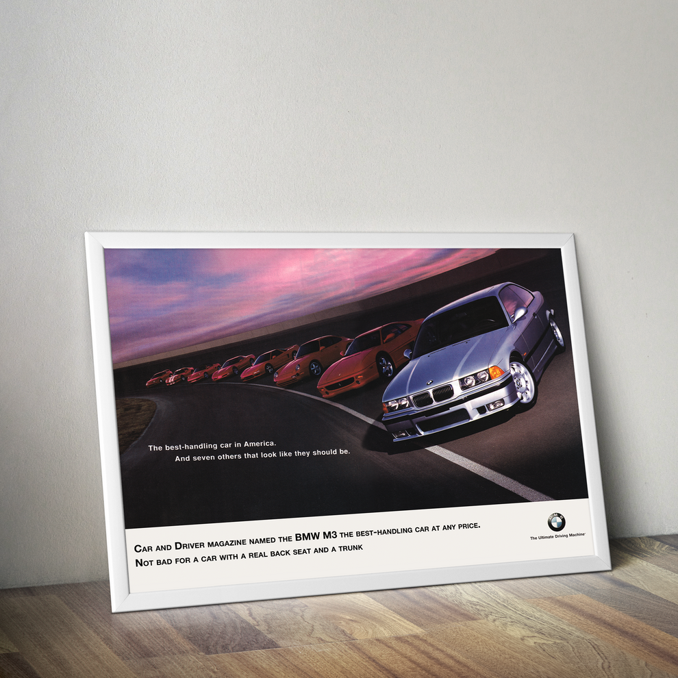 BMW E36 M3 BEST HANDLING CAR IN AMERICA POSTER – Patina Research